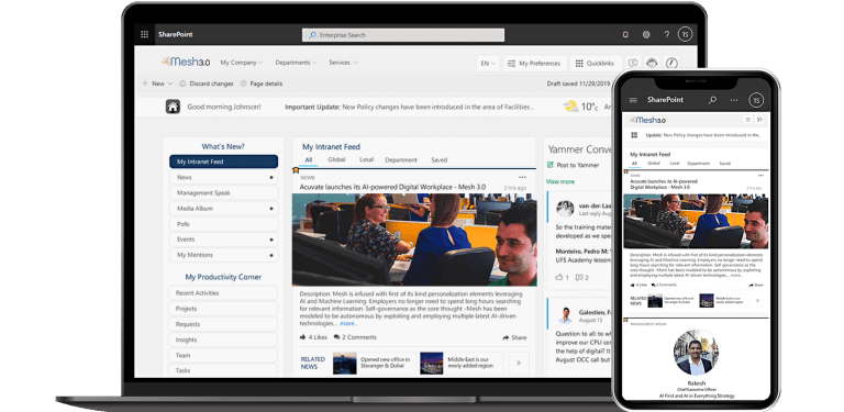 15 SharePoint Intranet Examples and Free Templates - Mesh